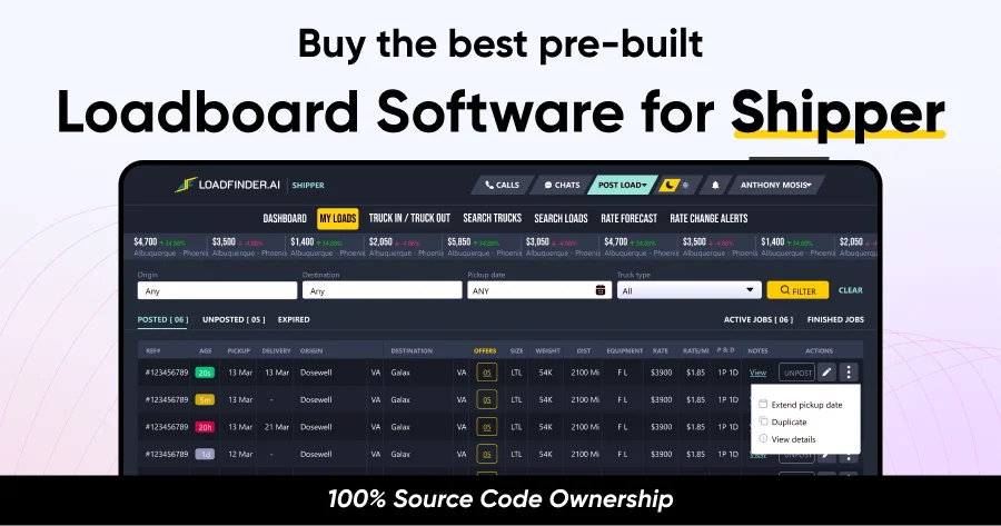 Best Load Board Software For Shippers| 100% Customizable